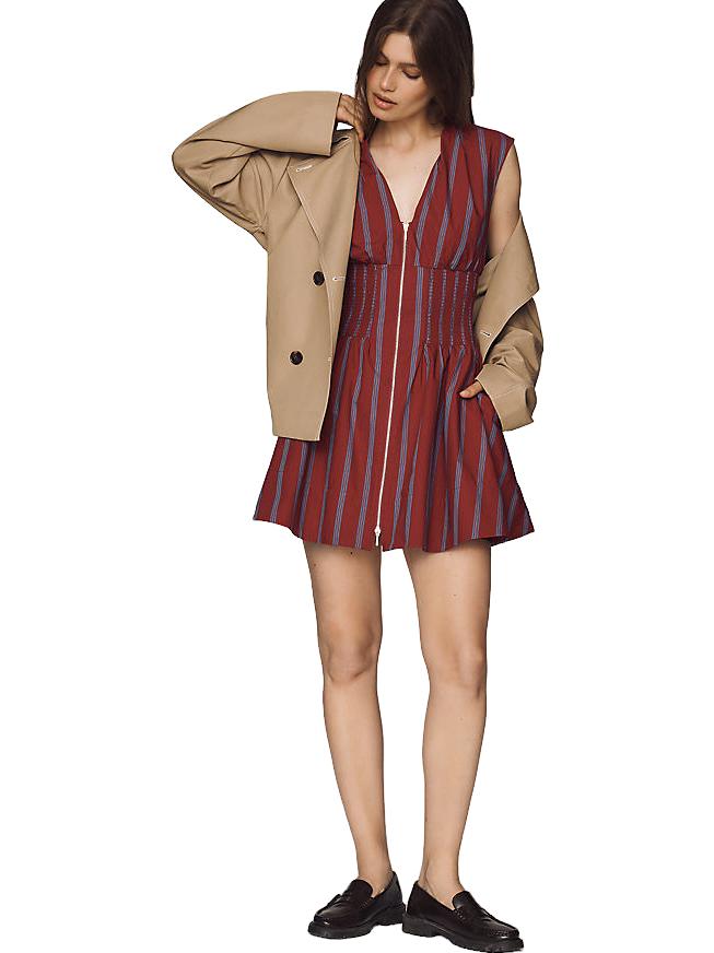 ANTHROPOLOGIE By Anthropologie Tommie Front-Zip Mini Shirtdress